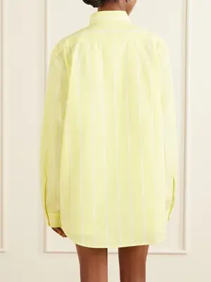 LIDO Striped Cotton-poplin Shirt - Yellow