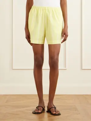 LIDO Striped Cotton-poplin Shorts