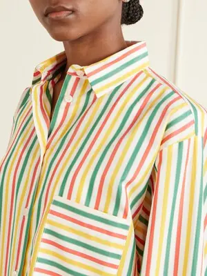 LIDO Striped Cotton-poplin Shirt - Yellow