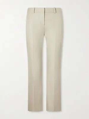 Balenciaga Cotton Gabardine Straight-leg Trousers - Neutrals