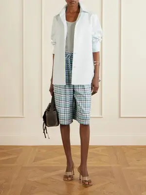 Acne Studios Embroidered Checked Flannel Shorts