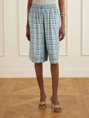 Acne Studios Embroidered Checked Flannel Shorts