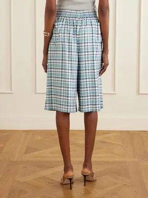 Acne Studios Embroidered Checked Flannel Shorts