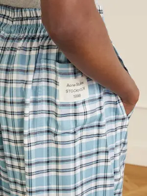 Acne Studios Embroidered Checked Flannel Shorts