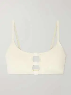 ERES Bloom Embellished Cutout Bikini Top - Cream