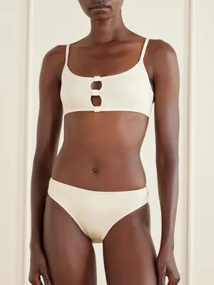 ERES Bloom Embellished Cutout Bikini Top - Neutrals