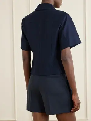 Max Mara Paneled Cotton-piqué Shirt