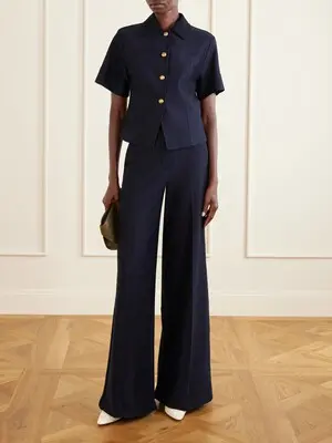 Max Mara Paneled Cotton-piqué Shirt