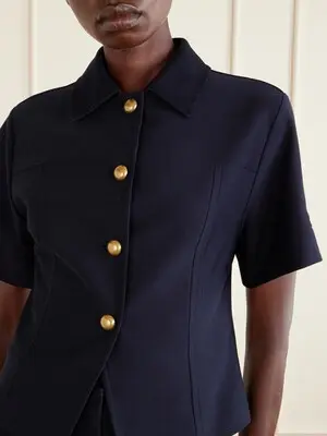 Max Mara Paneled Cotton-piqué Shirt
