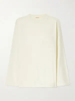 Daughter Cotton Jersey Long Sleeve Sweater - Ecru