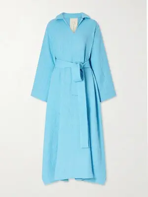 MARRAKSHI LIFE Belted Cotton Coverup - Blue