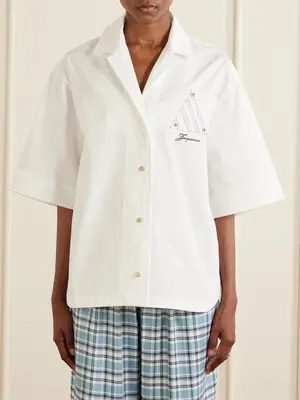 Jacquemus Marin Logo-embroidered Cotton Shirt