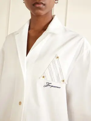 Jacquemus Marin Logo-embroidered Cotton Shirt