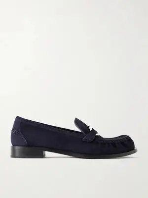 FERRAGAMO Suede Maryan Loafers - Blue
