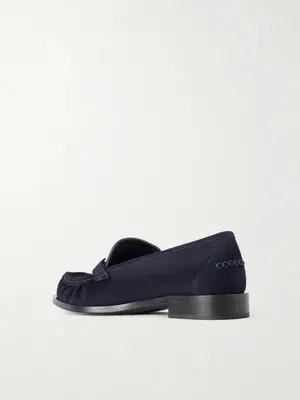 FERRAGAMO Suede Maryan Loafers - Blue
