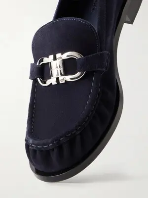 FERRAGAMO Suede Maryan Loafers - Blue