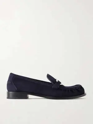 FERRAGAMO Maryan Suede Loafers - Navy