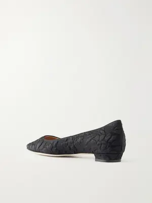 Manolo Blahnik Emilia Wickstead Jacquard Point-toe Flats
