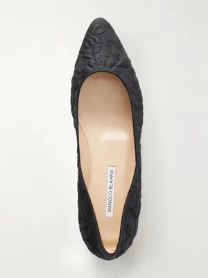 Manolo Blahnik Emilia Wickstead Jacquard Point-toe Flats