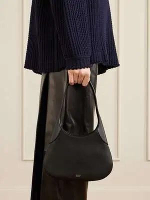 Khaite Joan Small Leather Shoulder Bag - Black