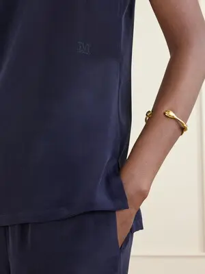 Max Mara Draped Silk Tank - Blue