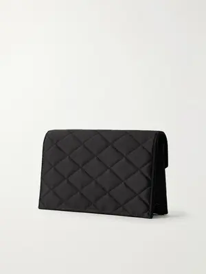 Saint Laurent Quilted Satin Shoulder Bag - Black