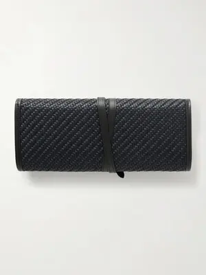 LIFFNER Belted Raffia Clutch - Black