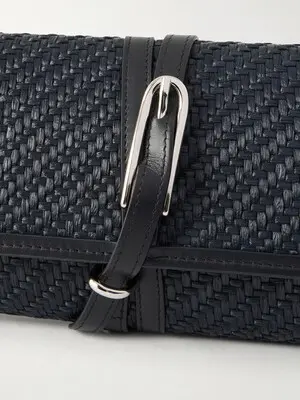 LIFFNER Belted Raffia Clutch - Black