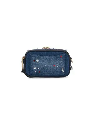 Marc Jacobs The Trinket Charm Denim Snapshot" Shoulder Bag