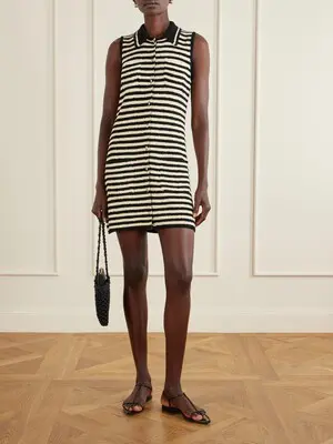 Altuzarra Mamie" Striped Cotton-blend Bouclé Mini Dress