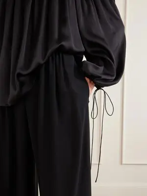 Chloé Off-the-shoulder Gathered Silk-satin Blouse