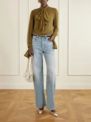 Saint Laurent Niki Mini Cassandre-embellished Crinkled-leather Shoulder Bag
