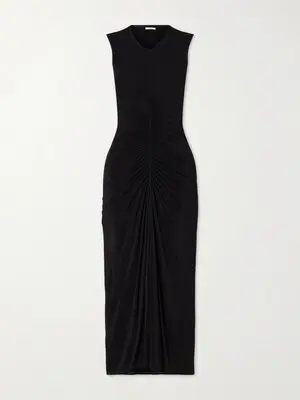 FFORME Gisela Ruched Midi Dress - Black