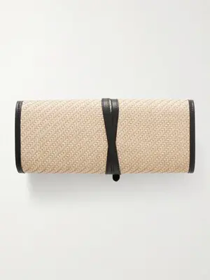 LIFFNER Belted Raffia Clutch