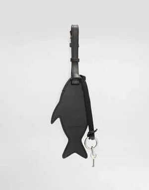 Dolce & Gabbana Fish Shaped Leather Keychain With Buckle Closure