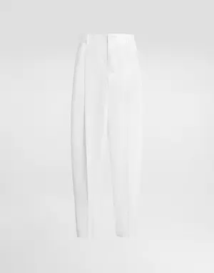 Dolce & Gabbana Amphora-line Linen Canvas Trousers - White