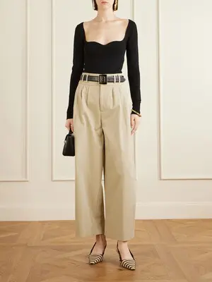 Altuzarra Pleated Wide-leg Cotton Pants