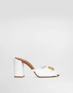 Dolce & Gabbana Raffia Heeled Mules - Multicolor
