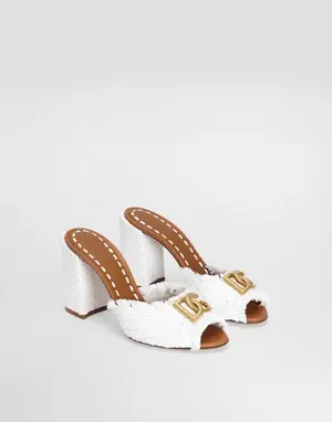 Dolce & Gabbana Raffia Heeled Mules