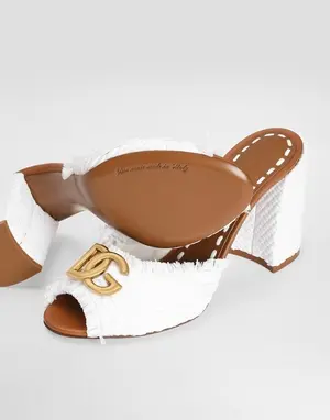 Dolce & Gabbana Raffia Heeled Mules