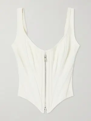 WIEDERHOEFT Zip Denim Corset - Neutrals