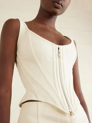 WIEDERHOEFT Zip Denim Corset - Neutrals