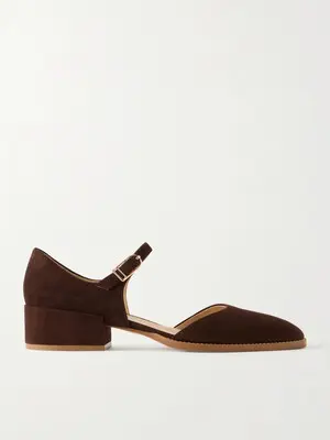 Gabriela Hearst Riley Suede Mary Jane Flats - Brown