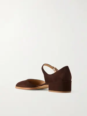 Gabriela Hearst Riley Suede Mary Jane Flats - Brown