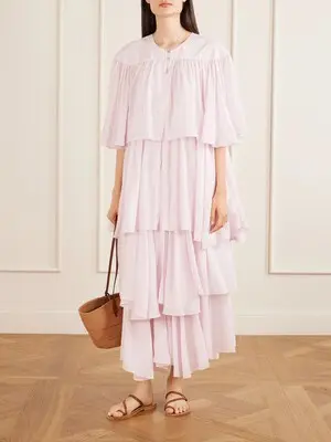 LES VACANCES D'IRINA Les Vacances D’irina Formentera Tiered Ruffle Kaftan