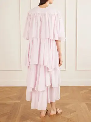 LES VACANCES D'IRINA Les Vacances D’irina Formentera Tiered Ruffle Kaftan