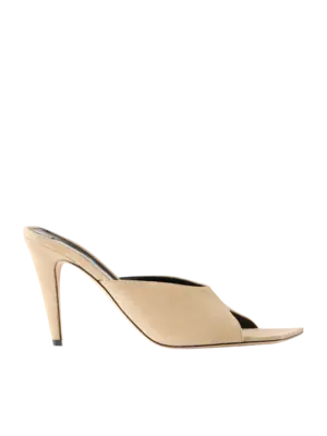 CHRISTEN Edge Suede Stiletto Sandals - Neutrals