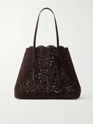 Alaïa Mina 37 Laser-cut Leather Tote - Brown
