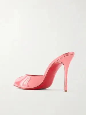 CHRISTIAN LOUBOUTIN Me Dolly 100 Mirrored-leather Mules - Pink