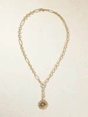 FOUNDRAE 18 Karat Yellow And White Diamond "internal Compass" Necklace